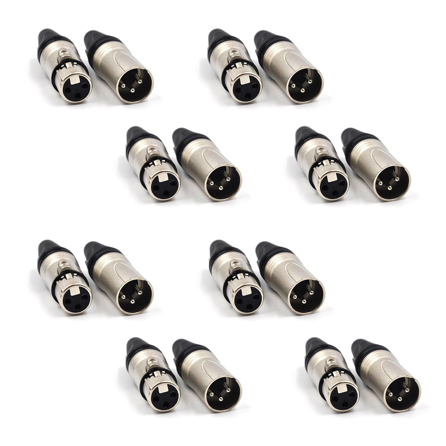 (16 Pack) 3-Pin XLR Cable Connector 8 Male & 8 Female Solder Type ...