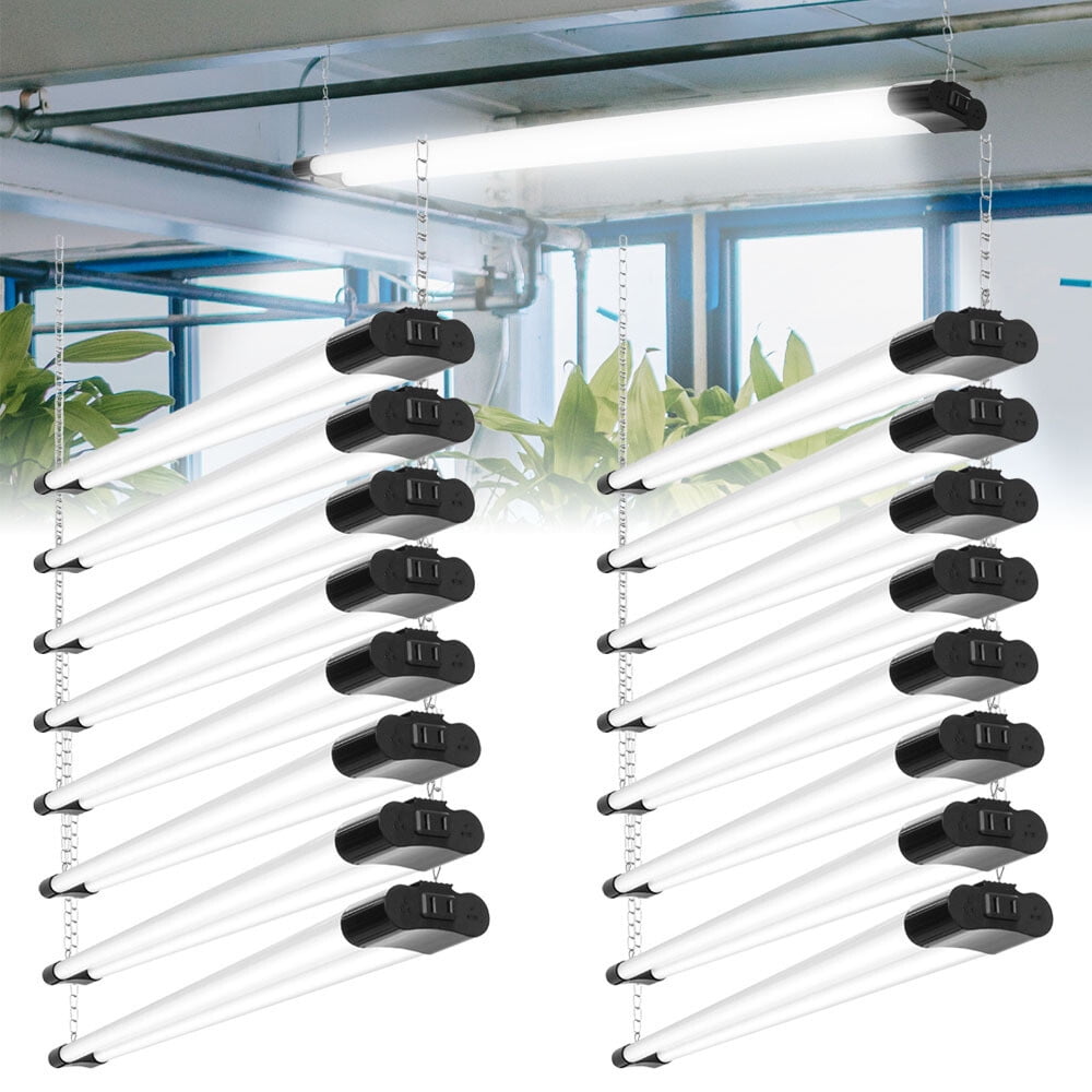 16 Pack 4 FT, 42W, Linkable LED Utility Shop Light, 4400 LM, 6500K for ...