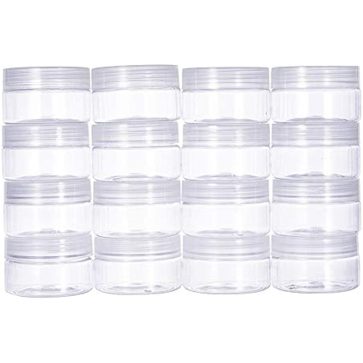 16Pack 4oz(120ml) Slime Storage Favor Jars Clear Empty Wide-Mouth ...