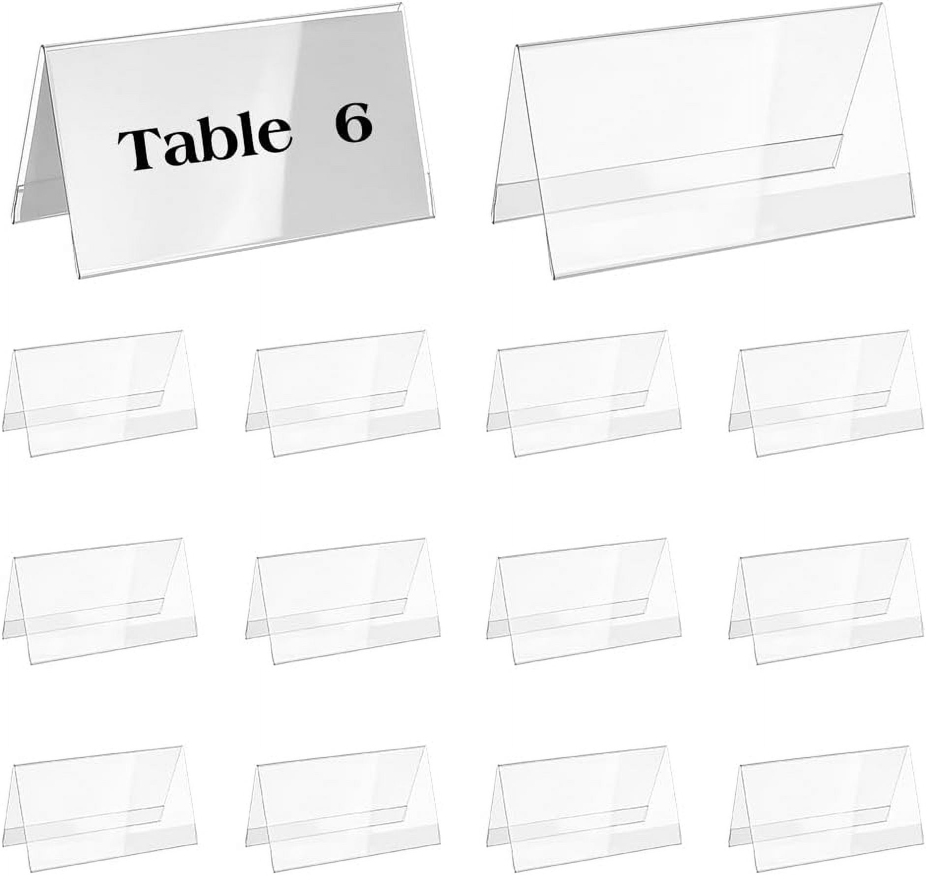 16 Pack Acrylic Table Name Plates 3x5.9inch Blank Name Plate Holder ...