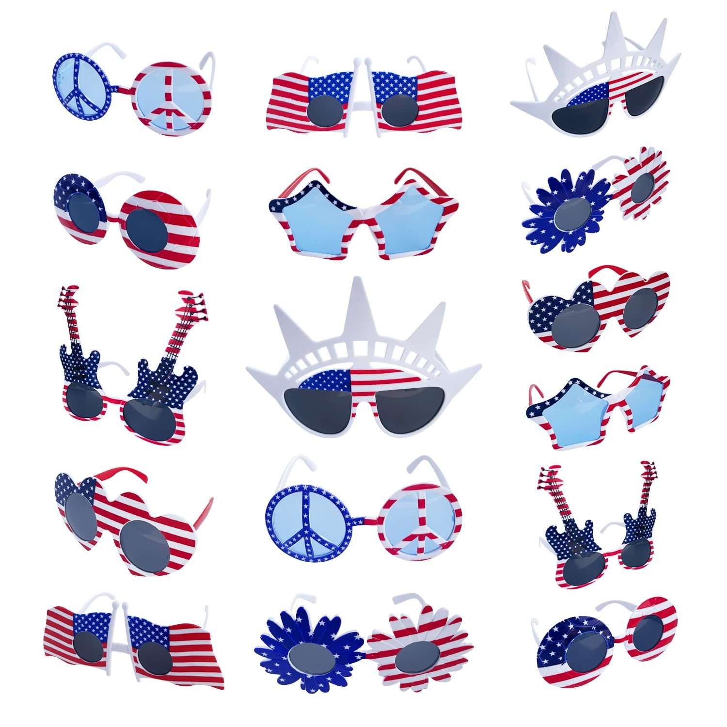 16 Pack American Flag Glasses, Fourth 4th of Party Decorations, Bulk ...