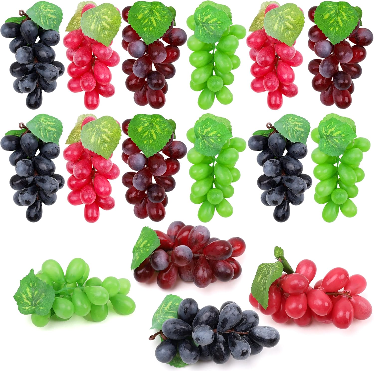 16 Pack Artificial Fake Grapes Simulation Faux Grape Bunches Black ...