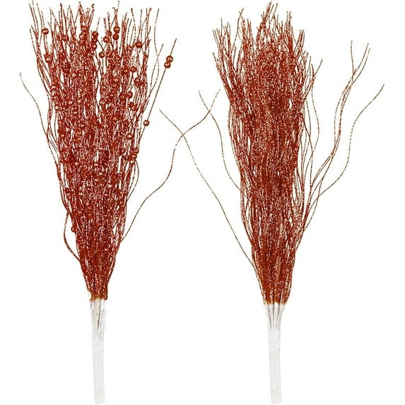 16-Pack Artificial Glitter Berry Stem Ornaments, Christmas Decorative ...