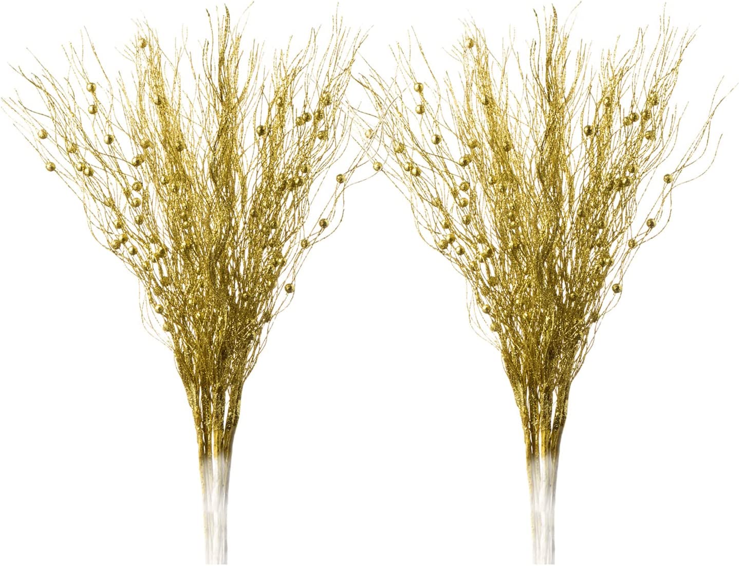 16 Pack Artificial Glitter Berry Stem Ornaments, Christmas Decorative ...