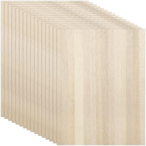 16 Pack Balsa Wood Sheets, 11.8x15.7x1/16 Inch, Thin Natural Unfinished ...