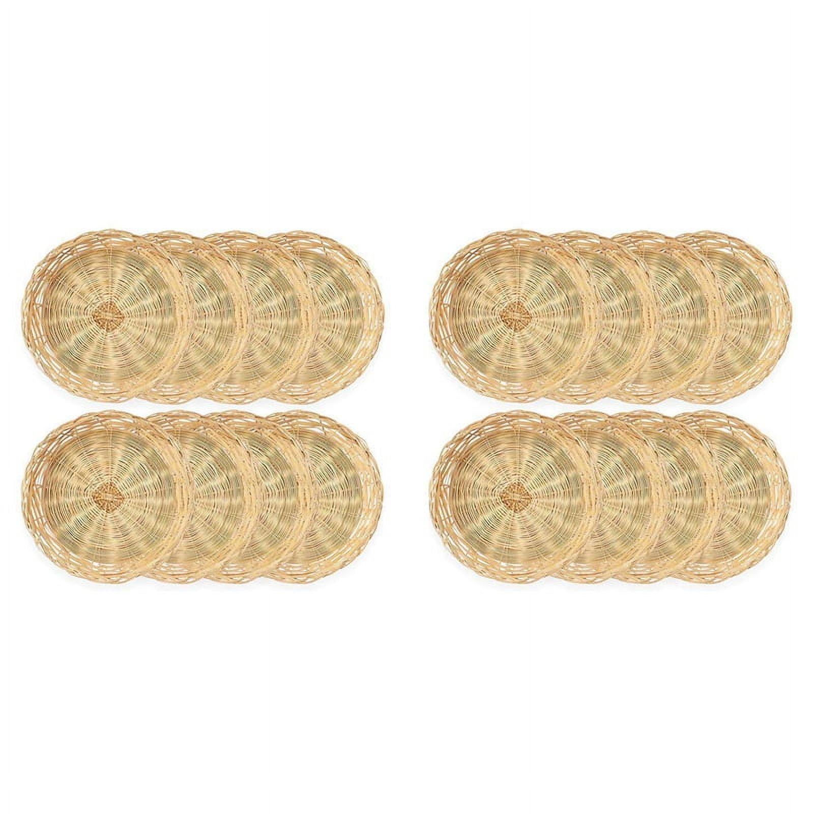 16 Pack Bamboo Paper Plate Holders, 10 Inches Reusable for Dinner ...
