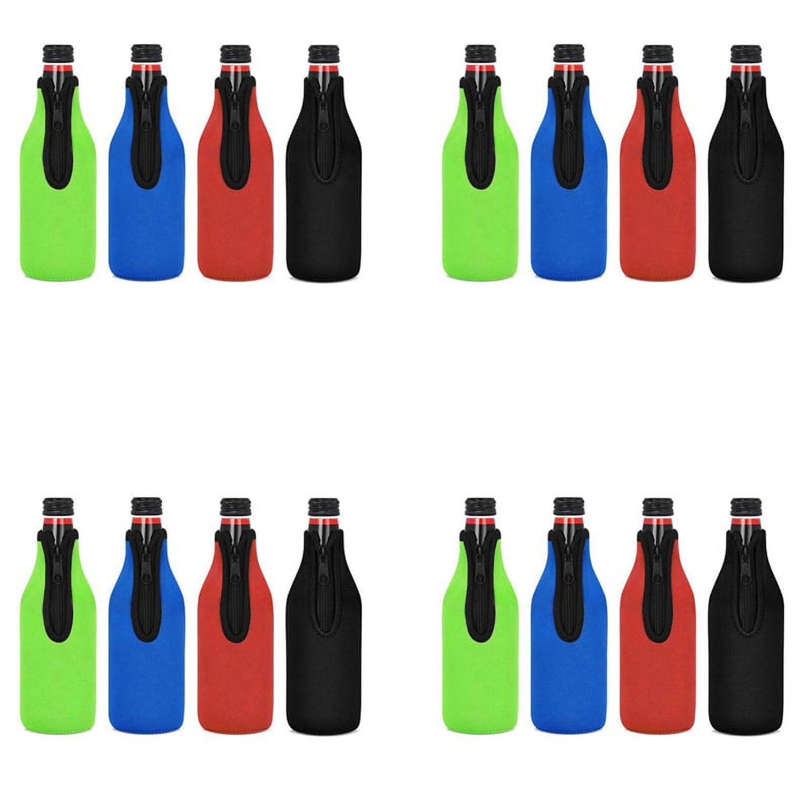 16 Pack Beer Bottle Insulator Sleeve Keep Drink Cold,Zip-Up Bottle ...