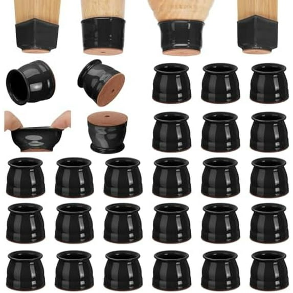 16 Pack Chair Leg Floor Protectors for Hardwood Floors, Silicone Felt ...