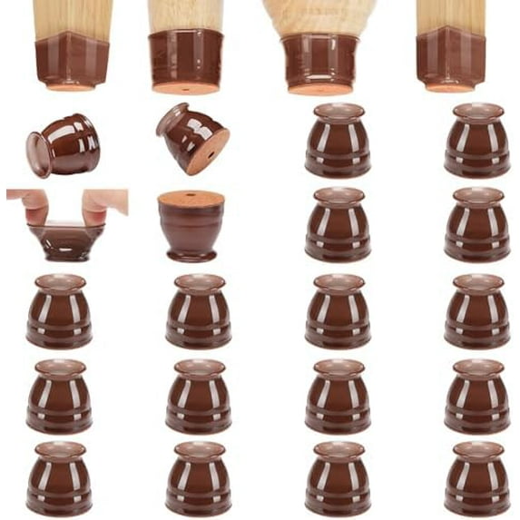 16 Pack Chair Leg Floor Protectors for Hardwood Floors, Silicone Felt ...