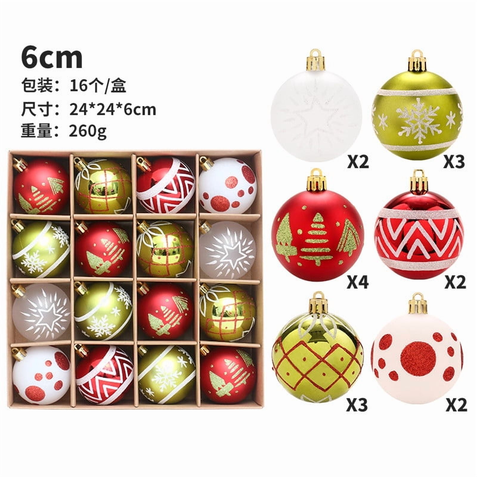 16-Pack Champagne Gold Christmas Ball Festival Ornament Set, Luxurious ...