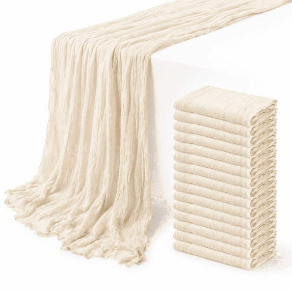 16 Pack Cheesecloth Table Runner 20 X 120 Inch Gauze Runners 10 Ft Long ...