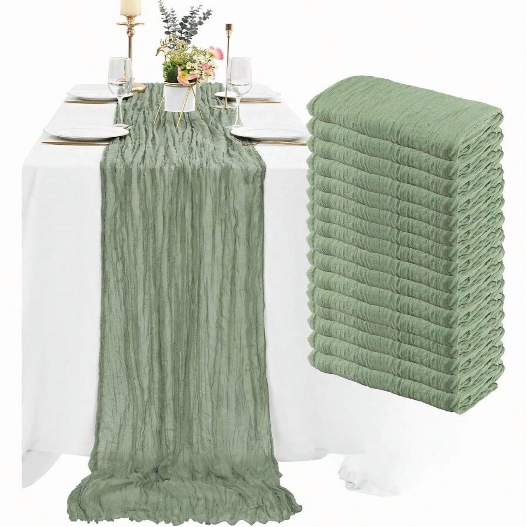 16 Pack Cheesecloth Table Runner 35x120 Inch Boho Gauze Table Runners ...