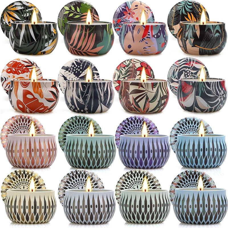16 Pack Citronella Candles Outdoor, Scented Citronella Candles Set with ...