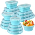 16 Pack Collapsible Food Storage Containers with Lids - 8 Rectangular ...