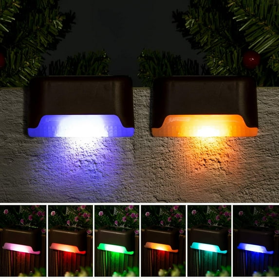 16 Pack Color Changing Solar Deck Lights,Solar Pool Side Lights, LED ...