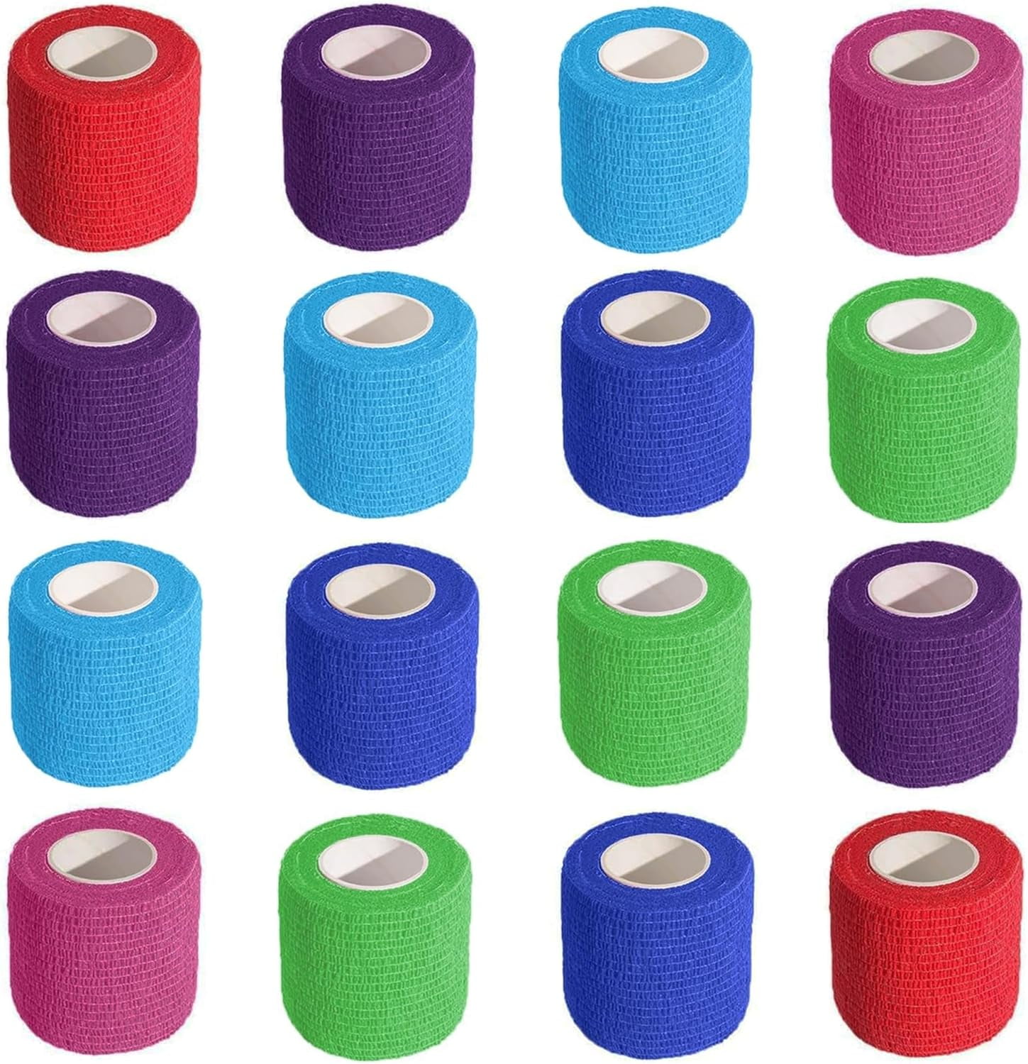 16 Pack Colored Self Adhering Roller Bandages 2'' X 5 Yards Flexible ...