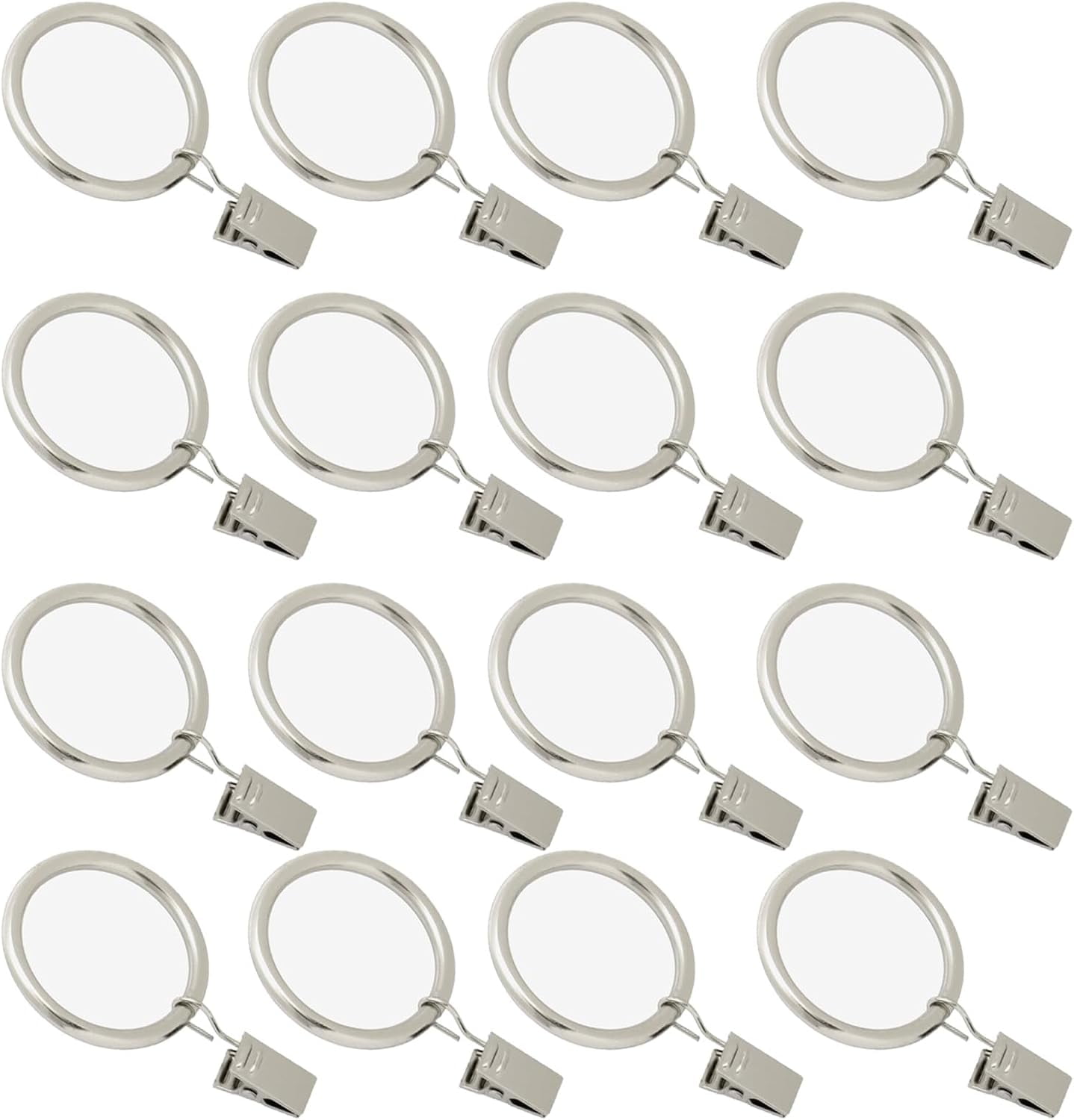 16 Pack Curtain Rings with Clips, Window Clip Rings Curtain Hooks ...