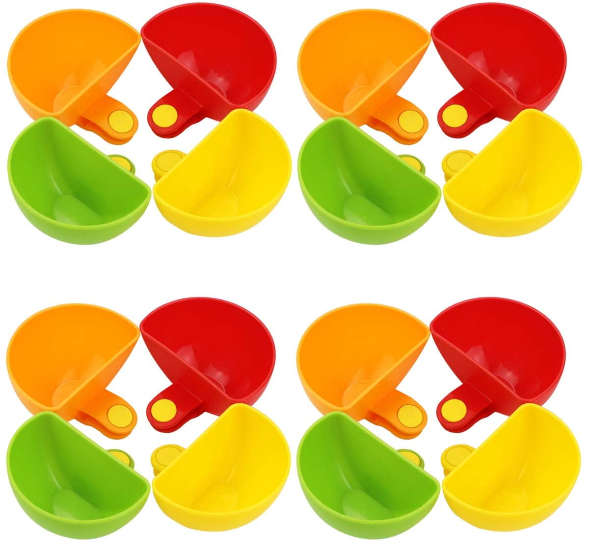16 Pack Dip Clip Bowl Plate Holder, Assorted Colors Plastic Dish Chip ...