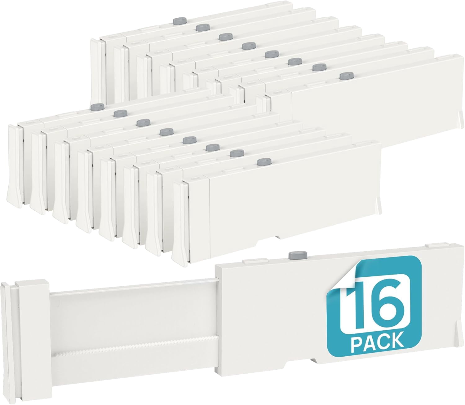 16 Pack Drawer Dividers for Clothes, 4" High 11.6"-17" Adjustable ...
