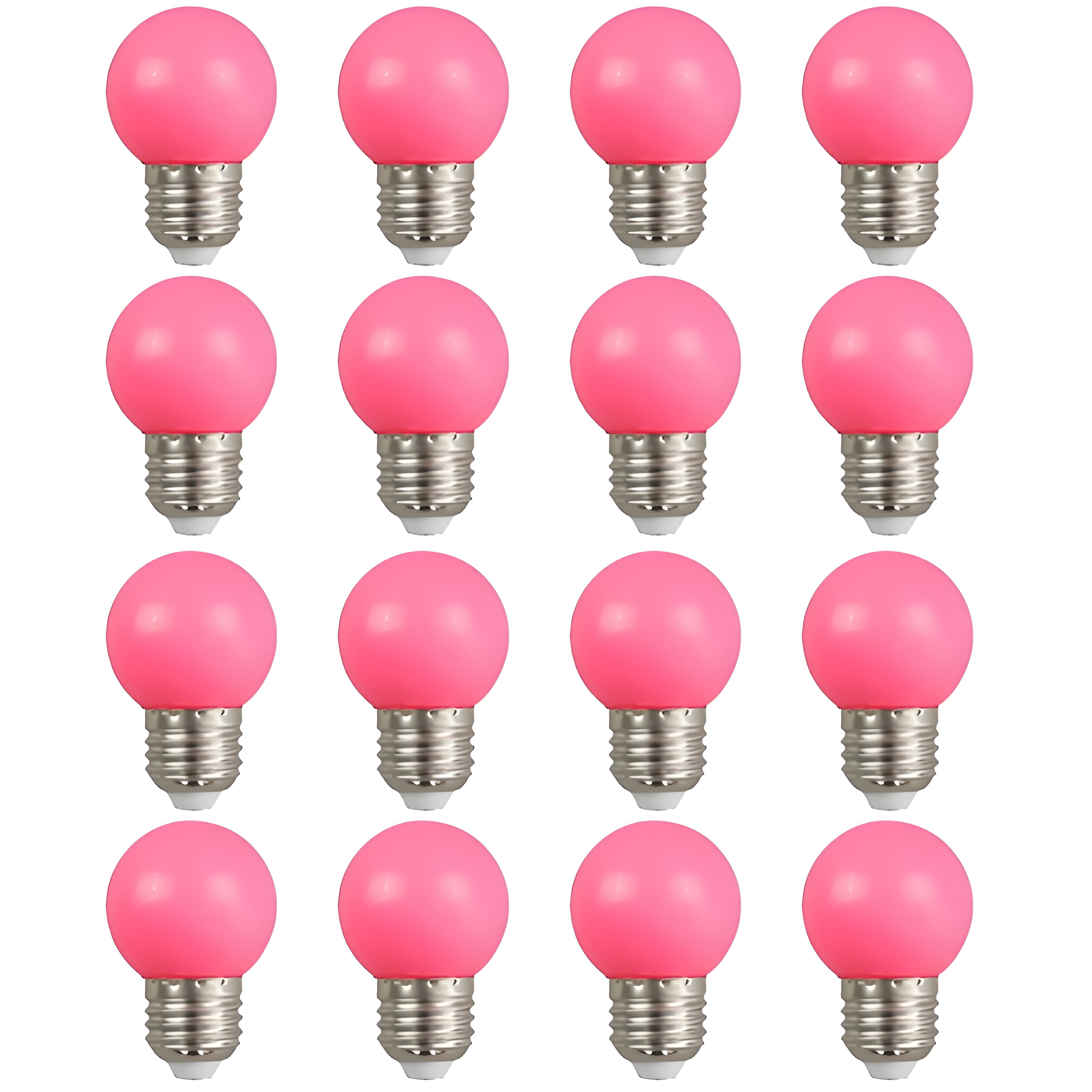 16 Pack G45 Mini LED Colored Light Bulb,1W LED G45 E27 Light Bulb, for ...
