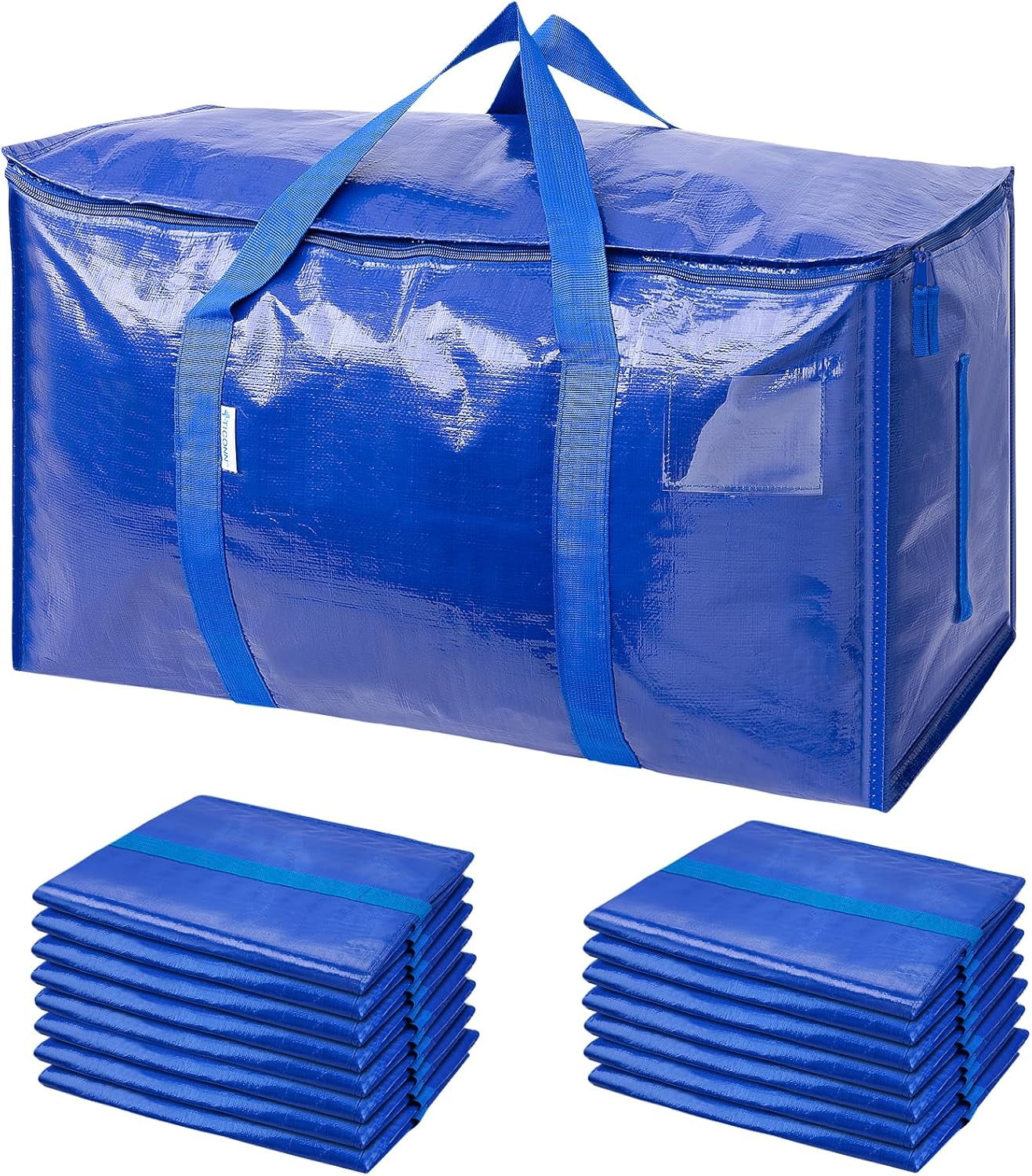 16 Pack Extra Large Moving Bags with Zippers & Carrying Handles, Heavy ...