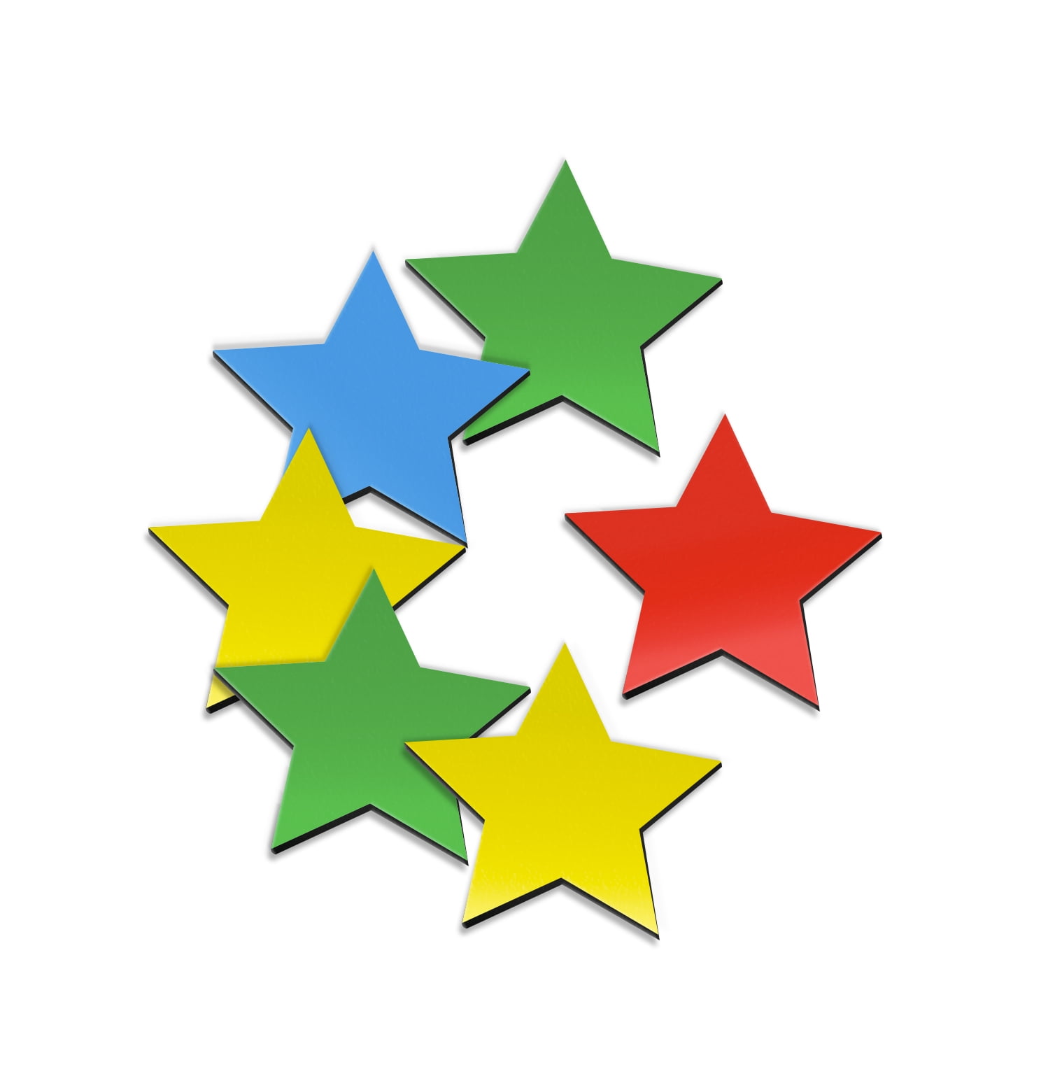 16-Pack Flexible Star Magnets in Assorted Colors 2.5-Inch Diameter ...