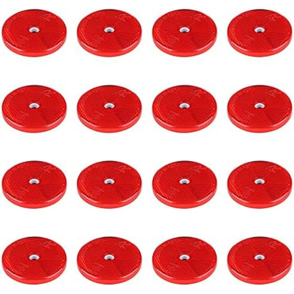 16 Pack Front Round Reflector for Driveway Fence Gate Posts Trailers ...