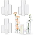 16 Pack Glass Cylinder Vases 4, 6, 8, 10 Inch Tall Clear Flower Vases ...