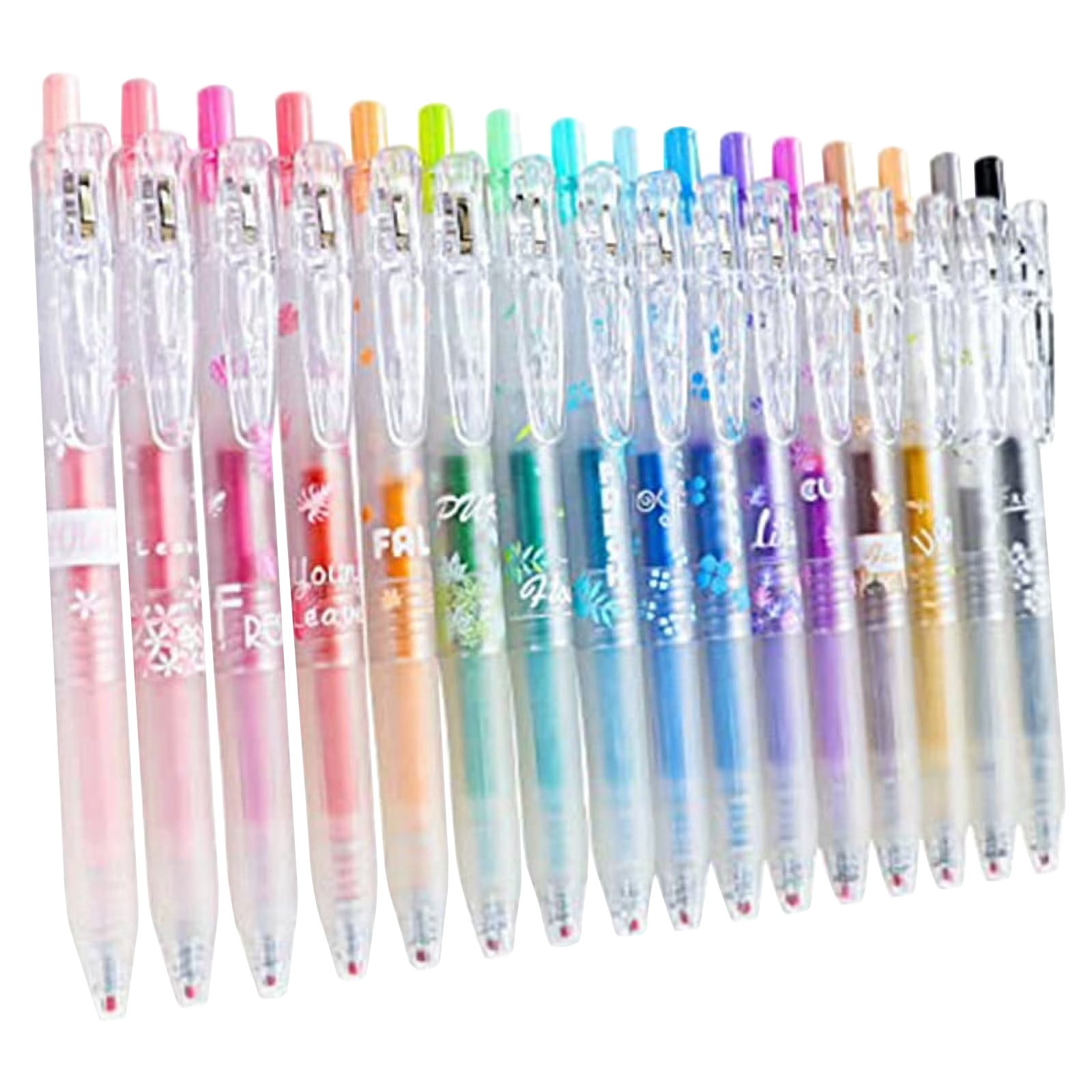 16-Pack Glitter Gel Ink Pens, 0.7mm Fine Tip Retractable Colored Pens ...