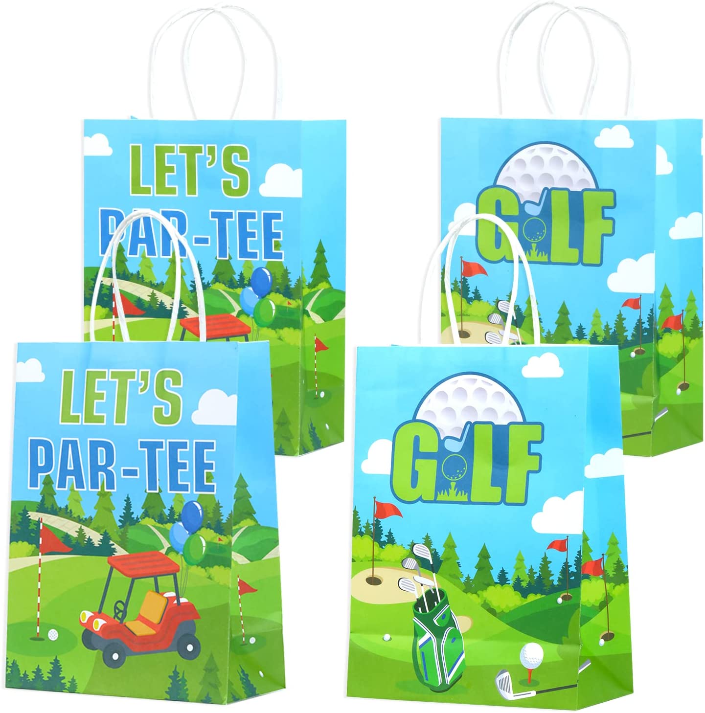 16 Pack Golf Party Favor Gift Bags Golf Ball Treat Bags Par Tee Fore ...