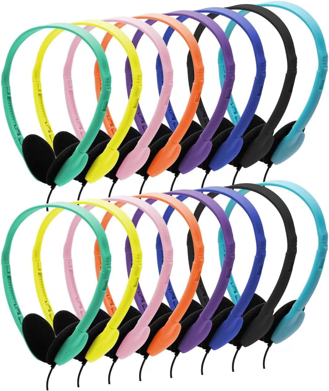 16 Pack Headphones Bulk for Classrooms School Student Wired Headsets On ...