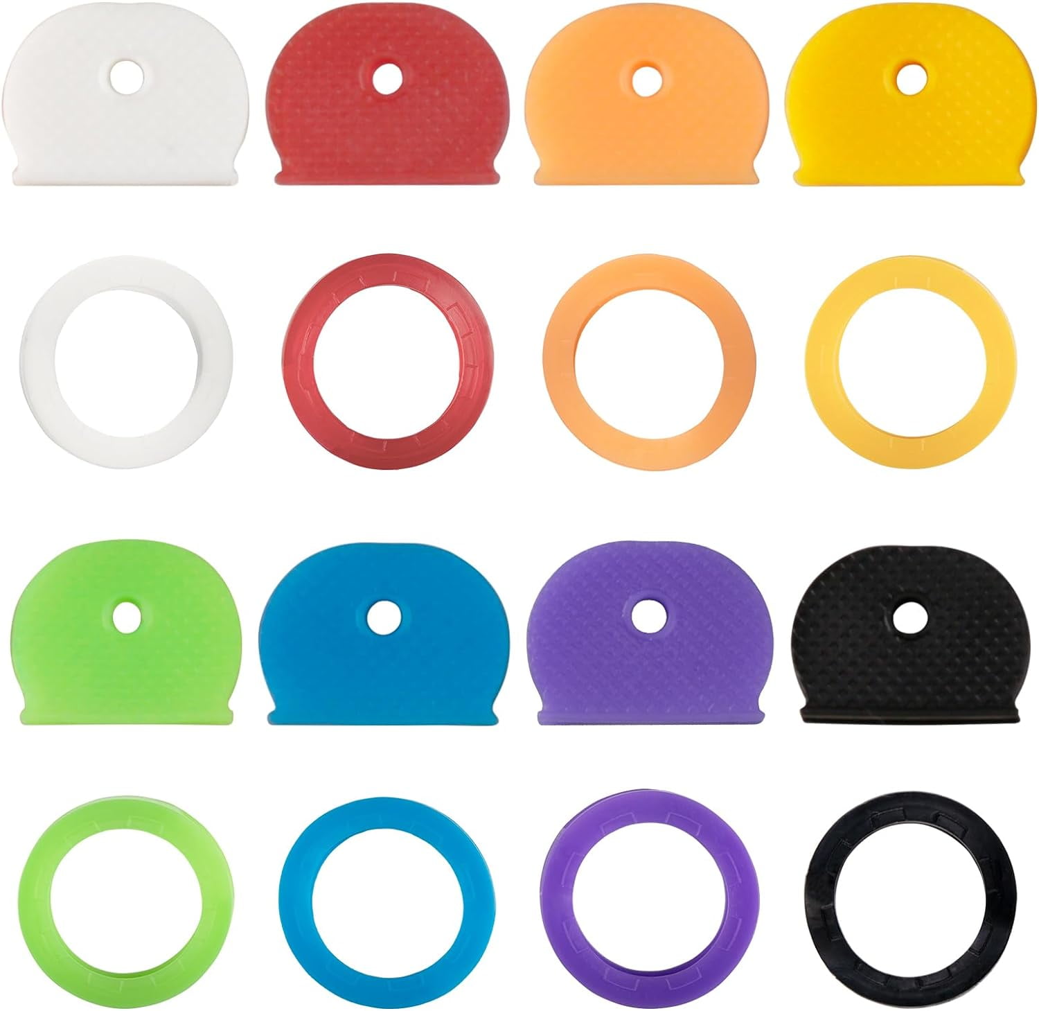 16 Pack Key Covers Caps Tags Set, Key Color Identifiers Coding Covers in 8 Assorted Colors for ...