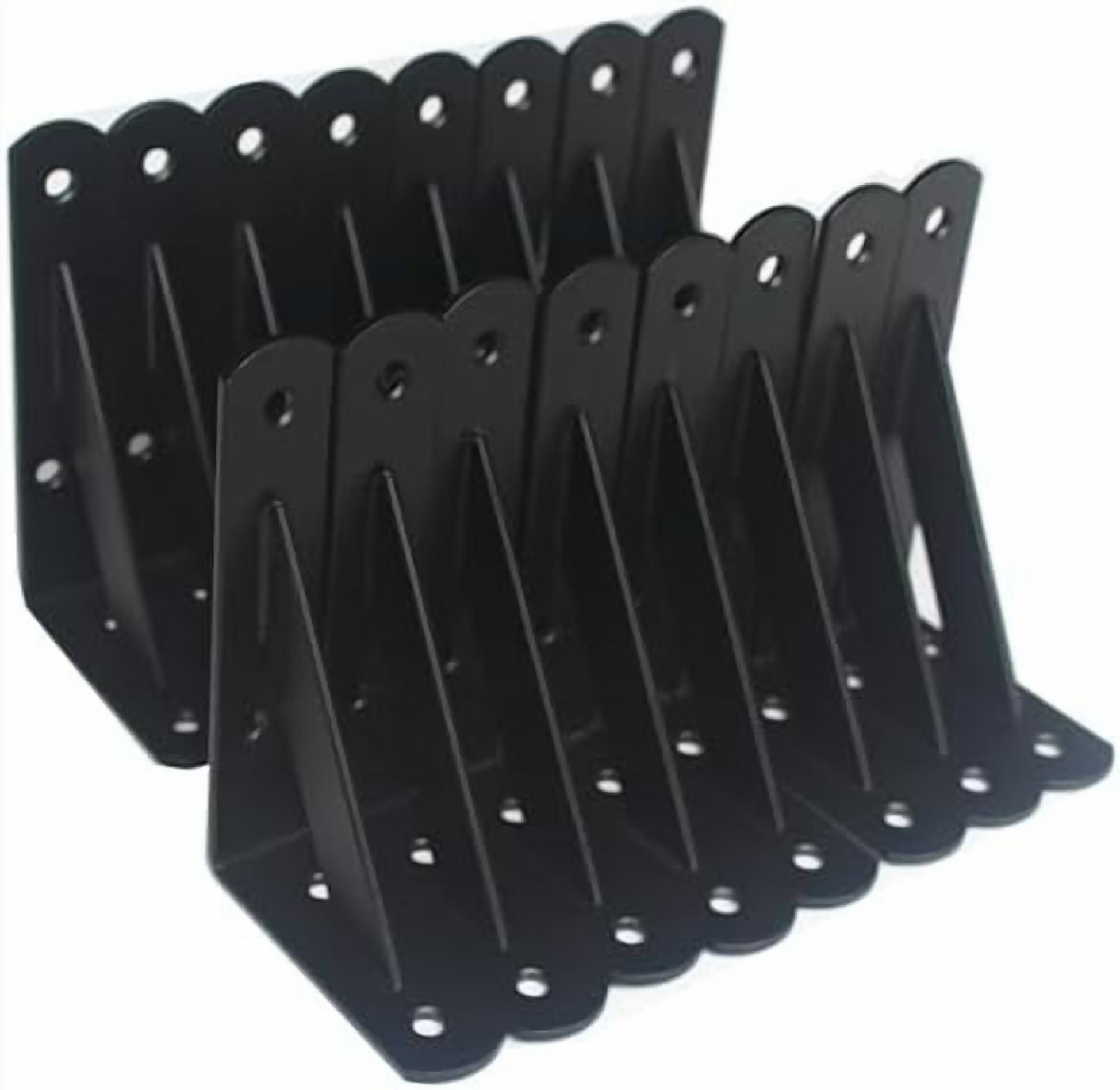 16 Pack L5 x H 3" Black Heavy Duty Shelf Brackets with Screws Metal ...