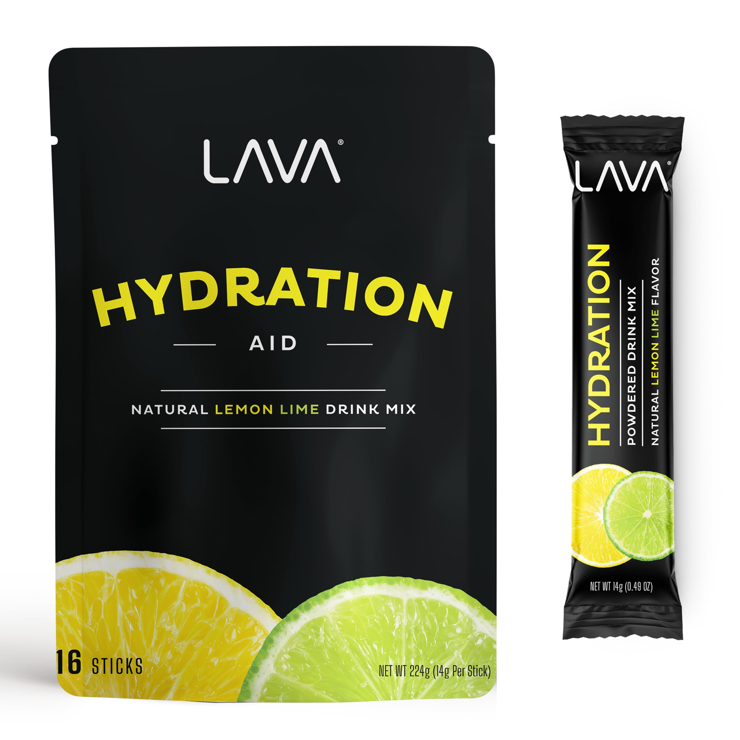 (16-Pack) LAVA Hydration Electrolyte Low Sugar Natural Lemon Lime ...
