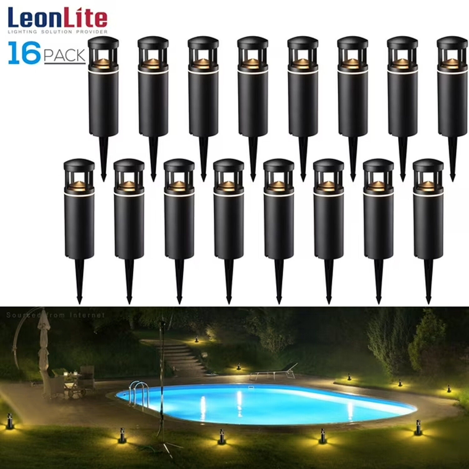 16 Pack LED Low Voltage Pathway Lights, Outdoor Landscape Light, 5W 12V ...