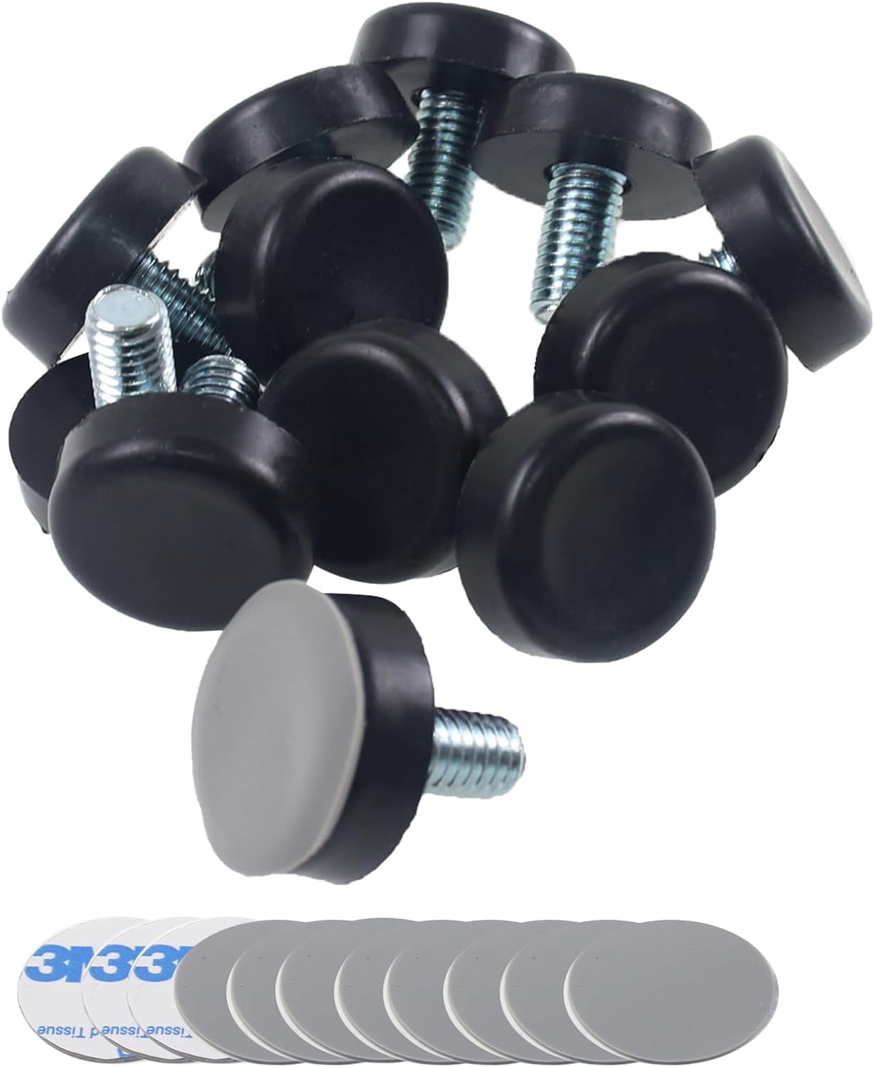 16 Pack M6 Thread Adjustable Furniture Levelers with Self-Adhesive Anti ...