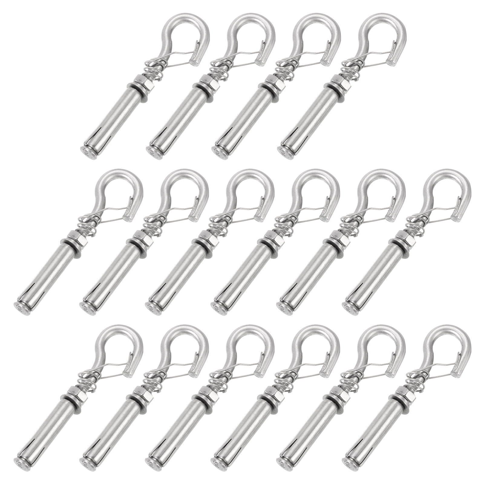 16 Pack M8 304 Stainless Steel Expansion Hook with Spring Buckle ...