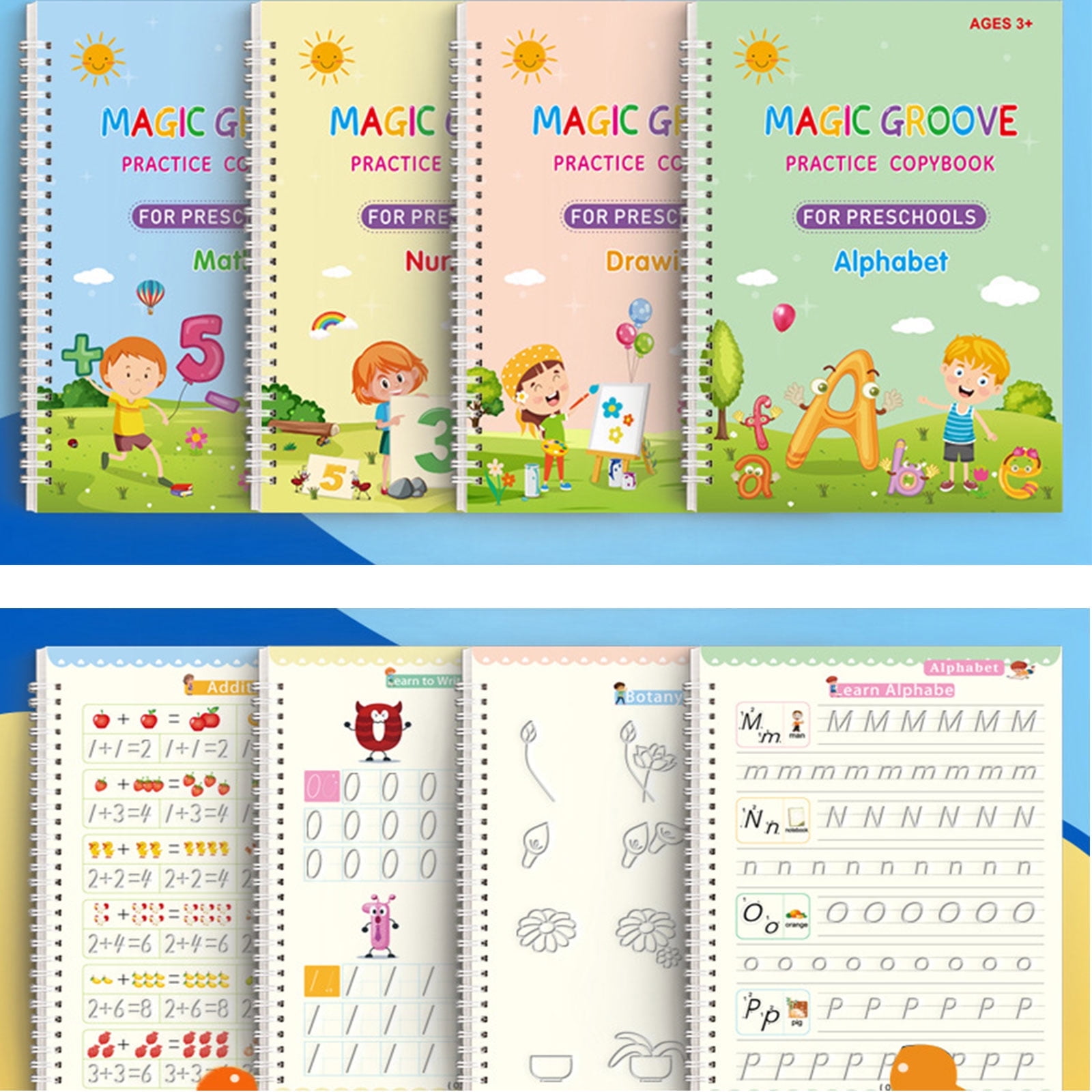 16 Pack Magic Handwriting Workbooks, Reusable Calligraphy Copybooks ...