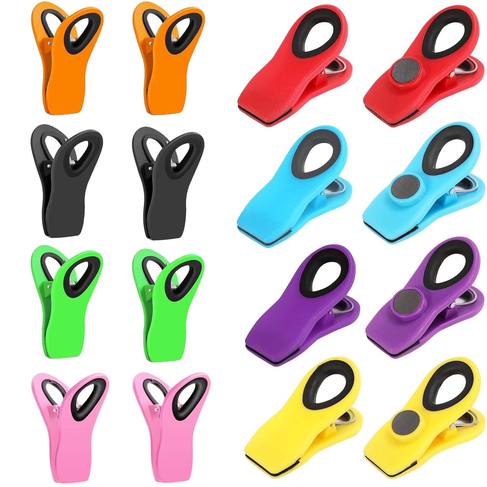 16 Pack Magnetic Airtight Bag Clips for Kitchen & Fridge – Colorful ...