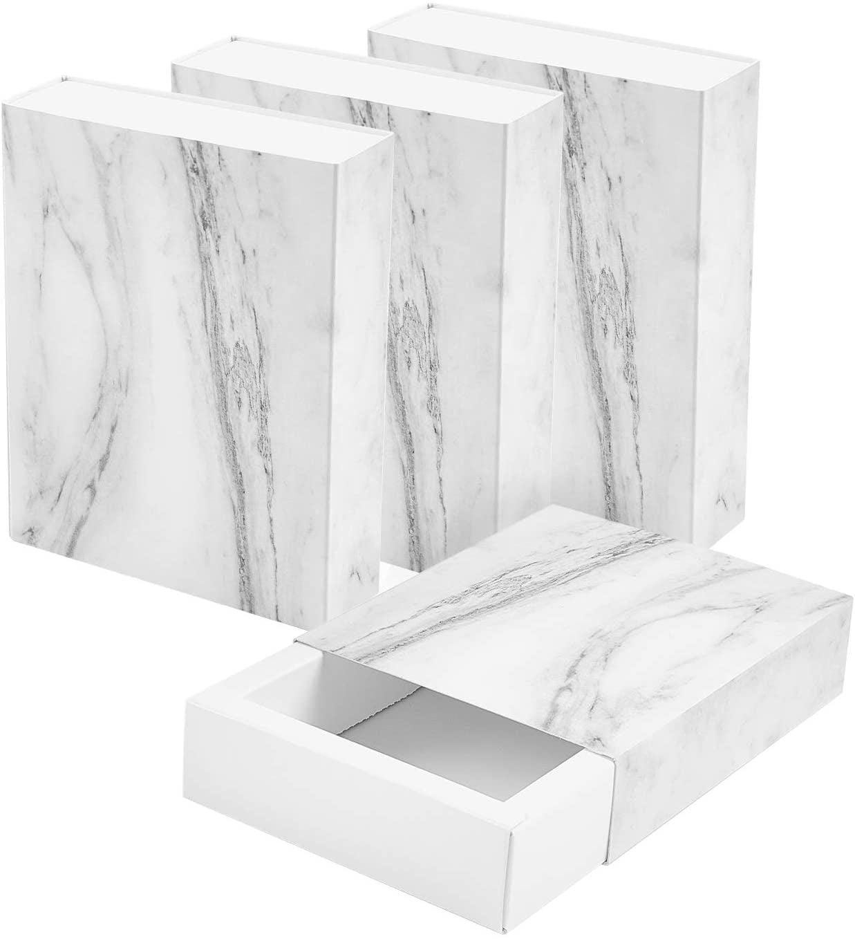 16 Pack Marble White Kraft Paper Drawer Box 5.3x3.8x1.4 Inch Rectangle ...