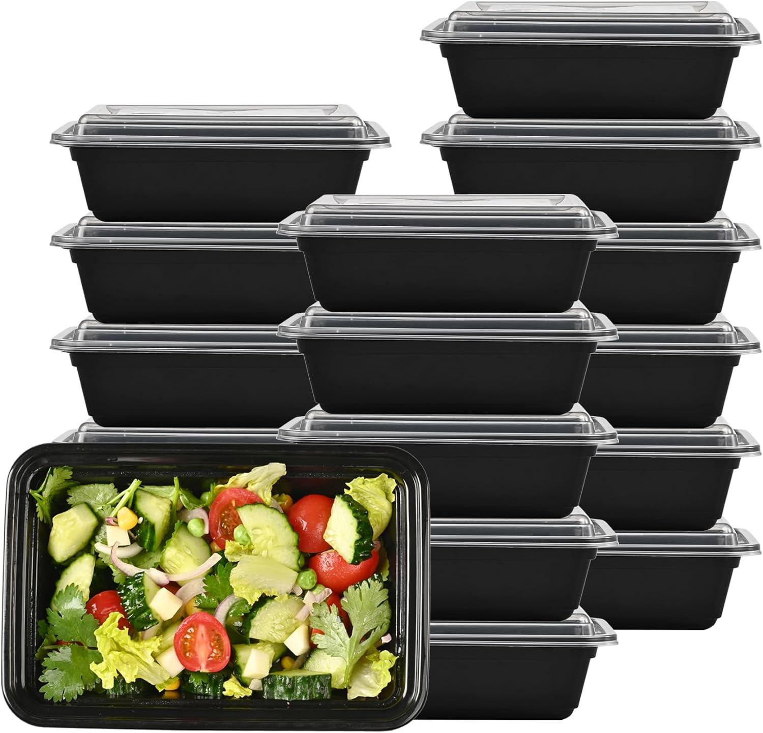 16 Pack Meal Prep Containers 24 oz Reusable Storage Lunch Bento Boxes ...