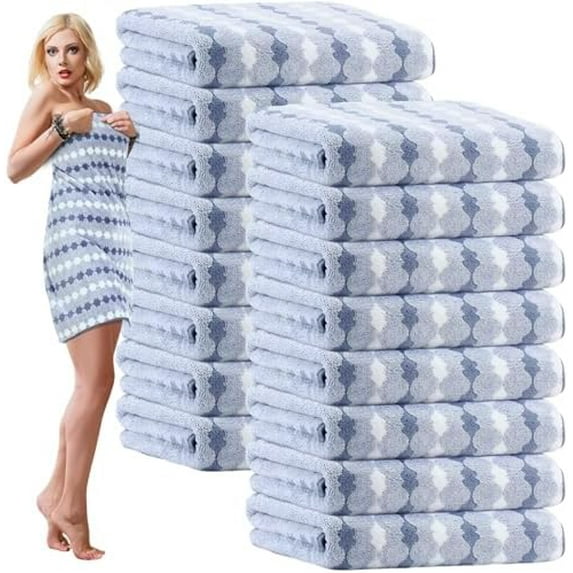 16 Pack Microfiber Bath Towels Bulk 27'' x 60'' Oversized Size Bath ...