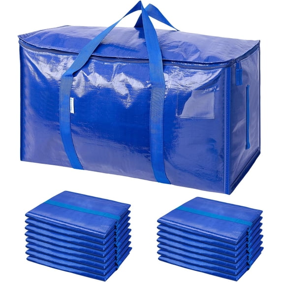 16 Pack Moving Bags with Zippers & Carrying Handles, Heavy-Duty Storage ...