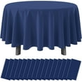 16 Pack Navy Blue Plastic Tablecloth for Round Tables, Premium ...