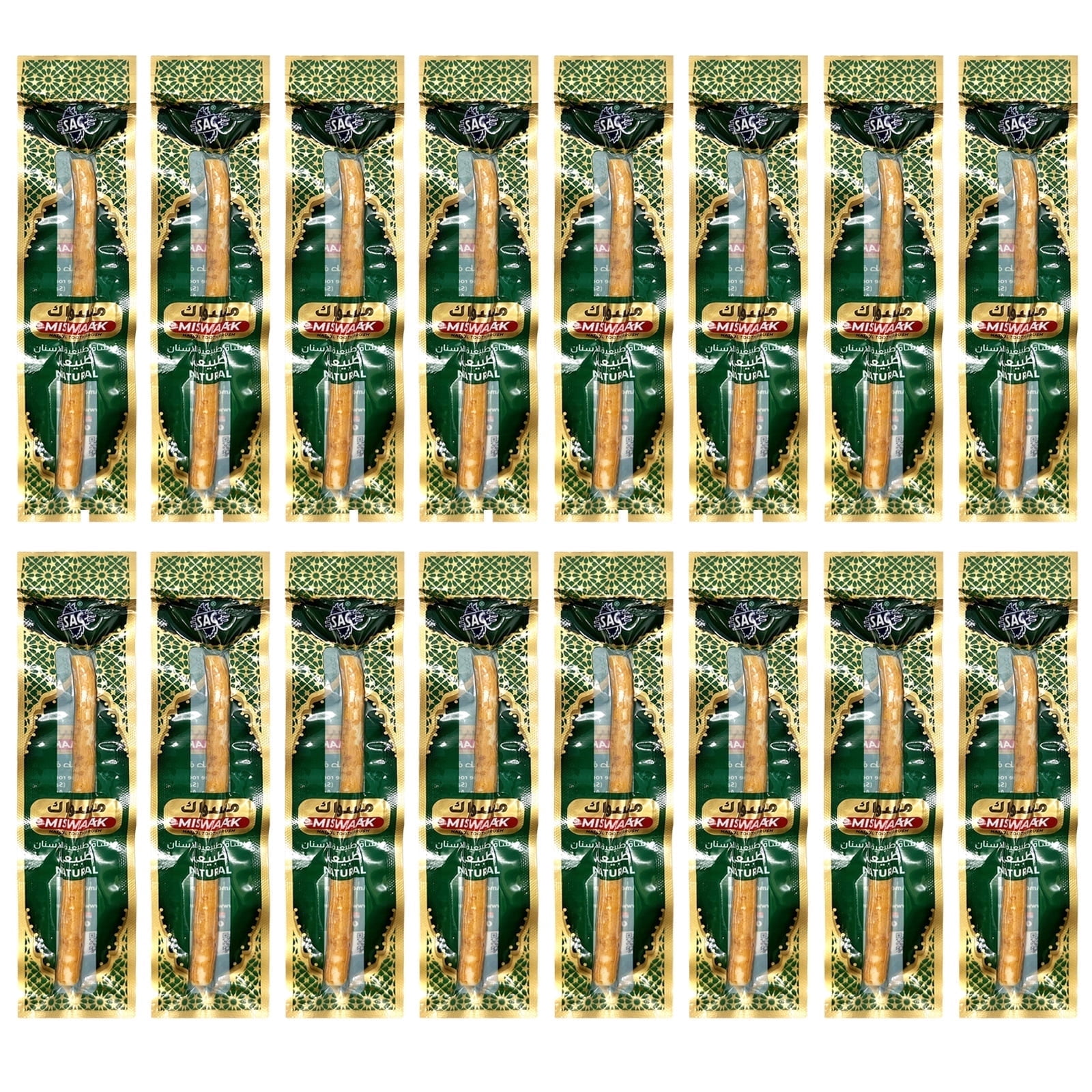 16 Pack Organic Miswak Toothbrushes | All-Natural Wooden Miswak Sticks ...