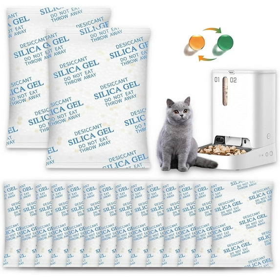 16 Pack Pet Food Desiccant Packs with Color Indicating, Compatible ...