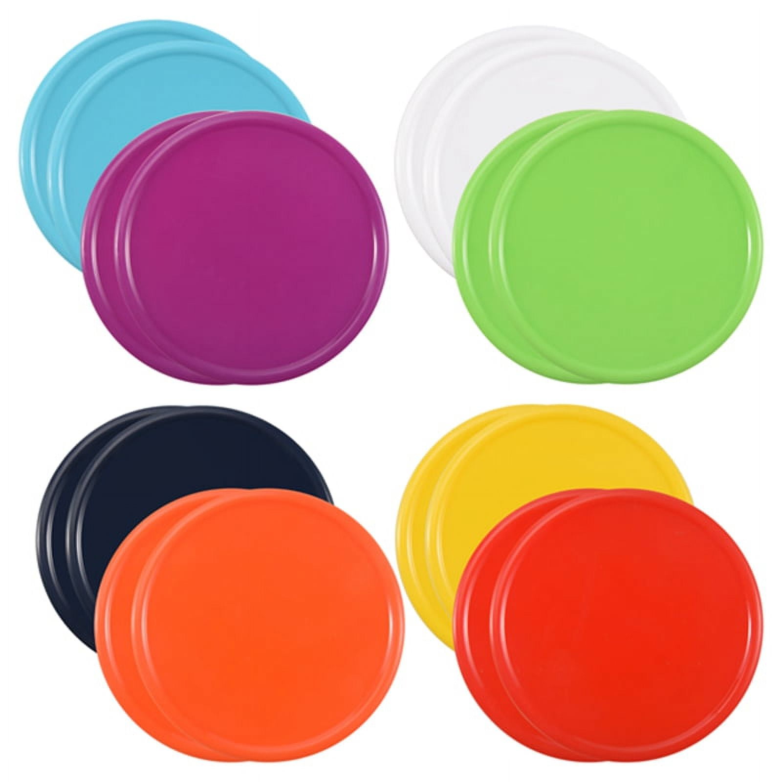 16 Pack Plastic Jar Lids - Colored Jar Caps 100% Compatible for Ball ...