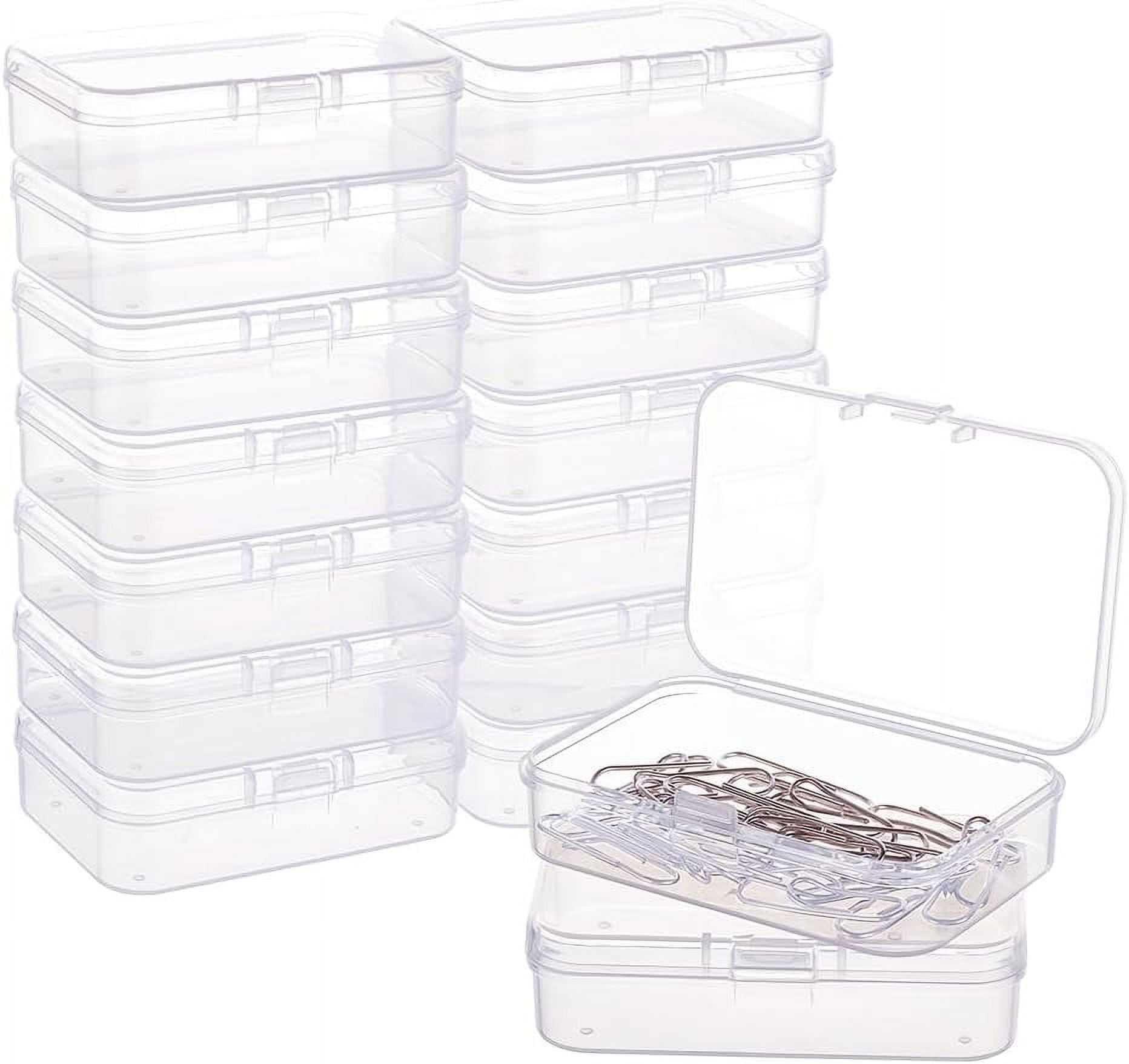 16 Pack Rectangle Clear Plastic Bead Storage Containers Box Case with ...