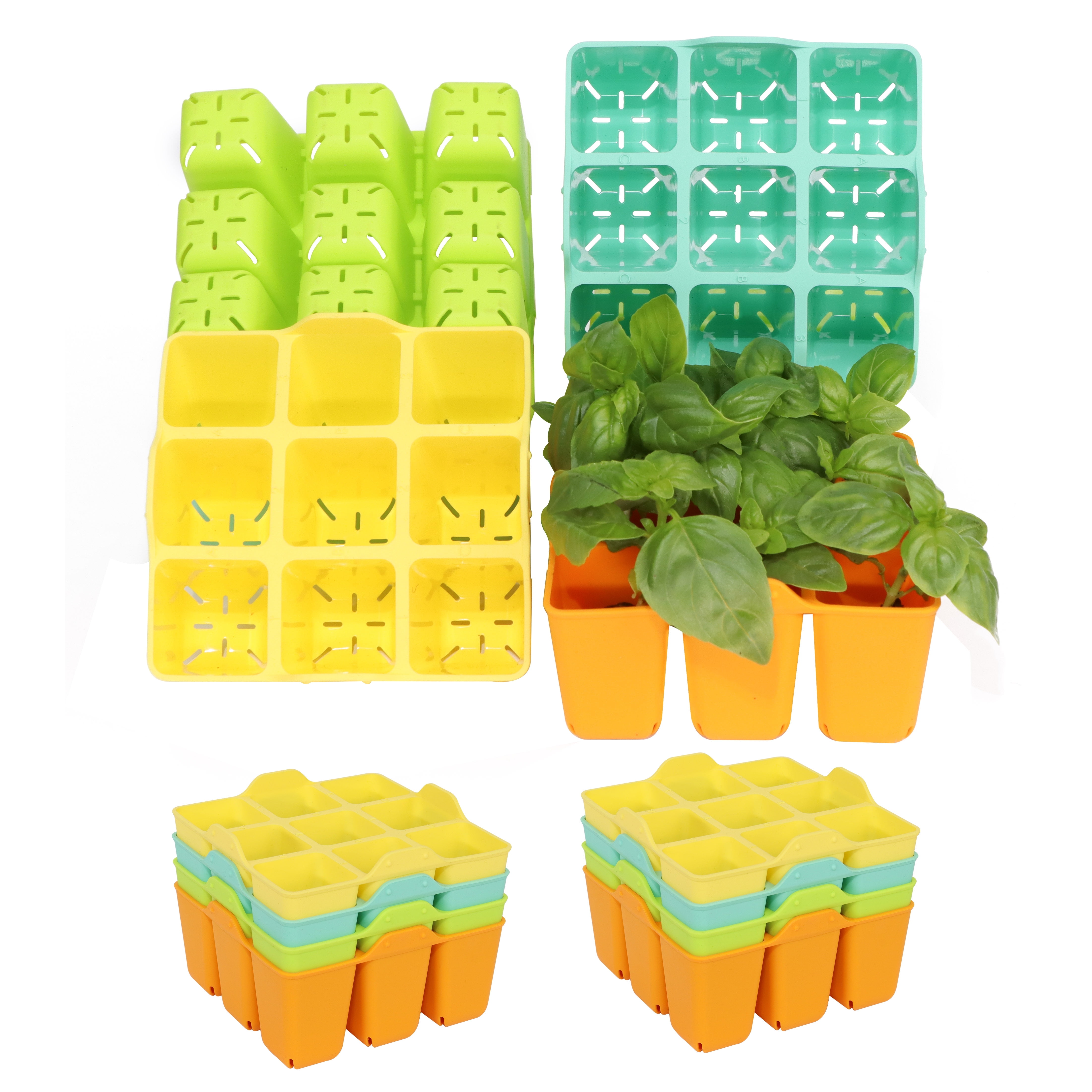 16 Pack Seed Starter Tray, Silicone Reusable Seedling Starter Trays ...