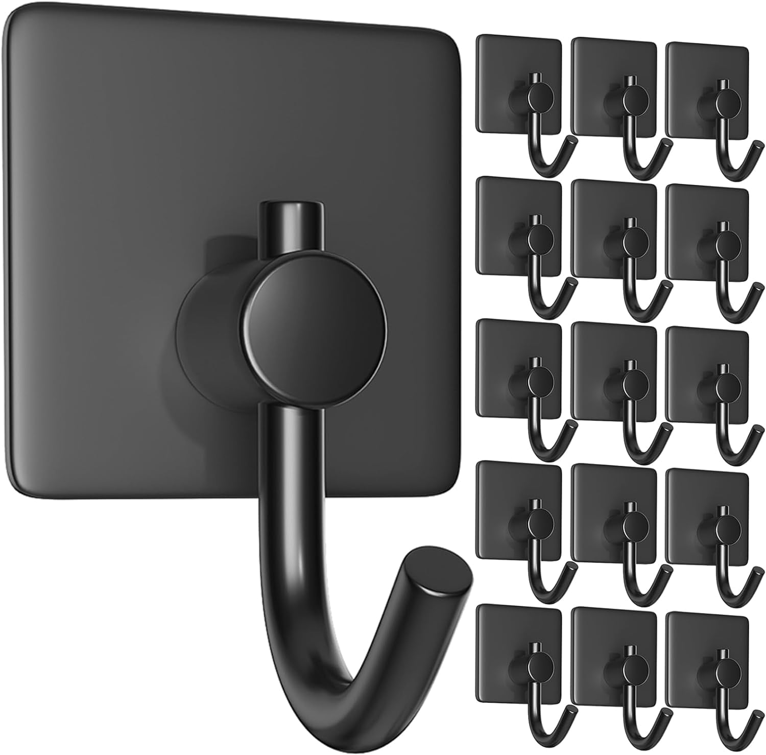 16 Pack Self Adhesive Hooks - Heavy Duty Stick On Wall and Door Hooks ...